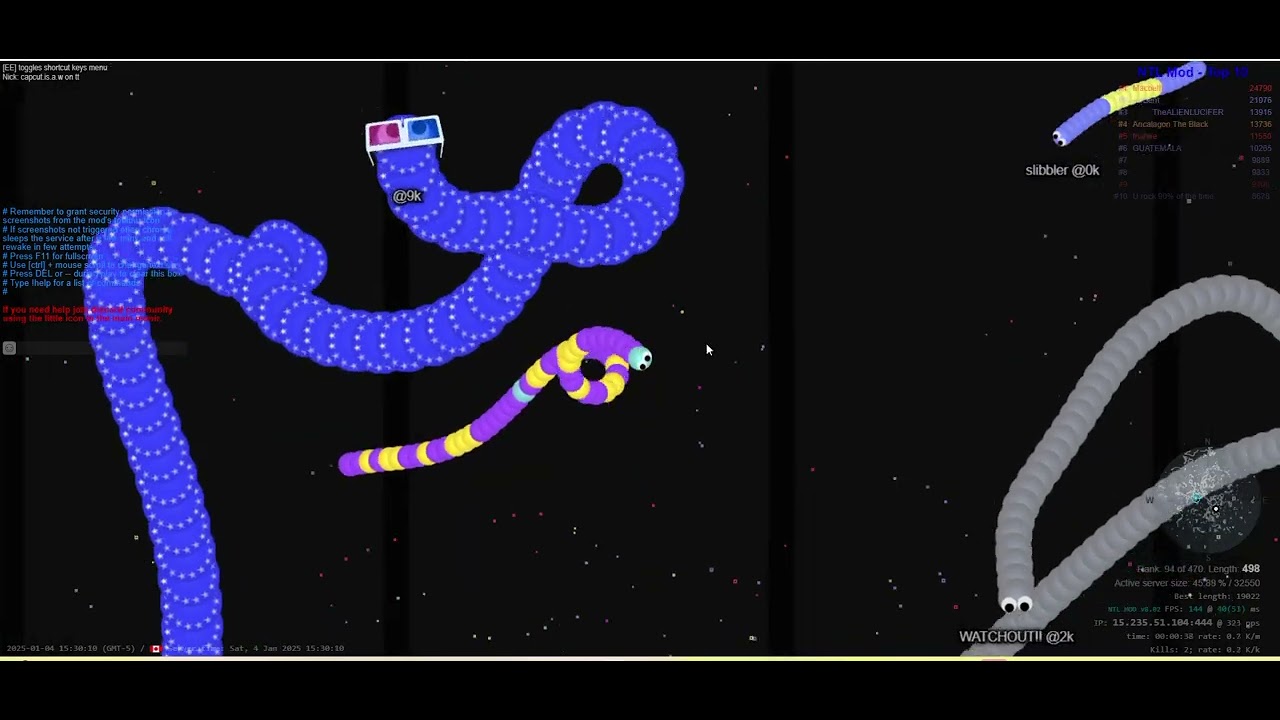 going on a rampage in slither.io using the ntl mod!!! - YouTube