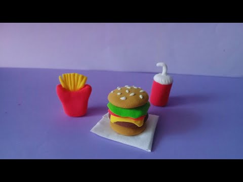 How to make a Burger with super light - Clay / Clay craft ideas / ক্লে ...