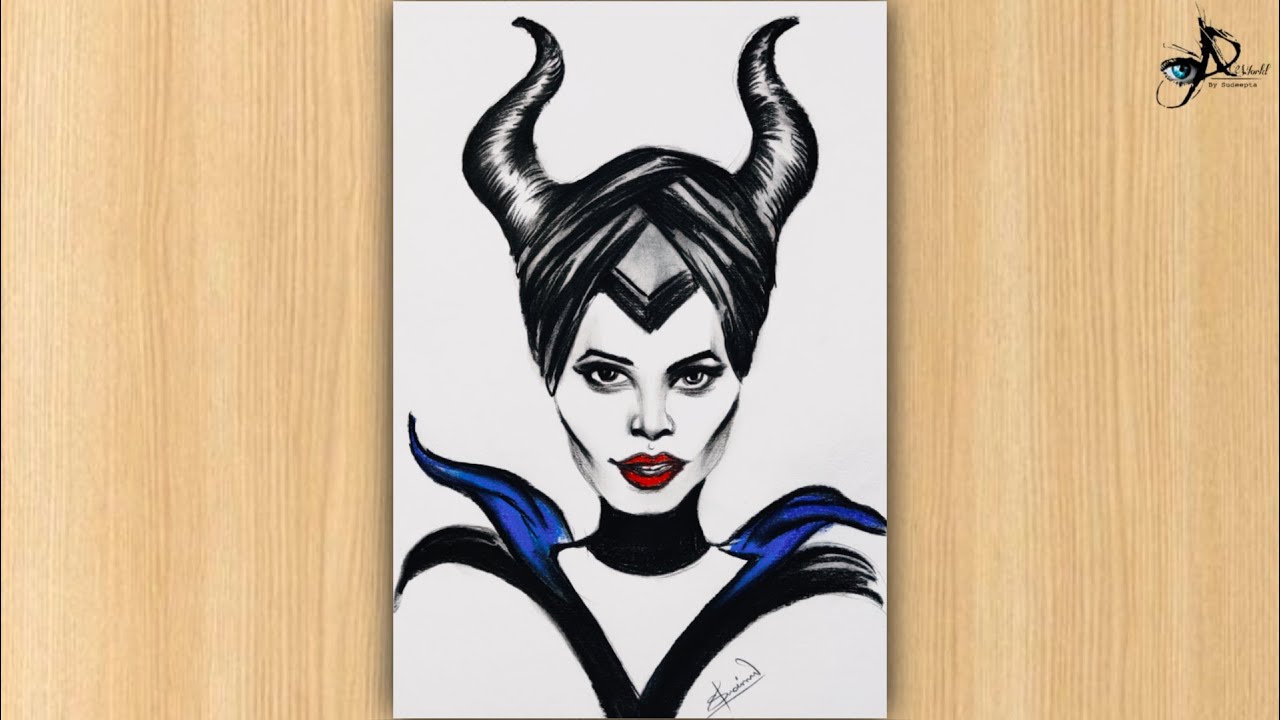 How to draw Realistic Maleficent Drawing || Pencil Art Step by step ...