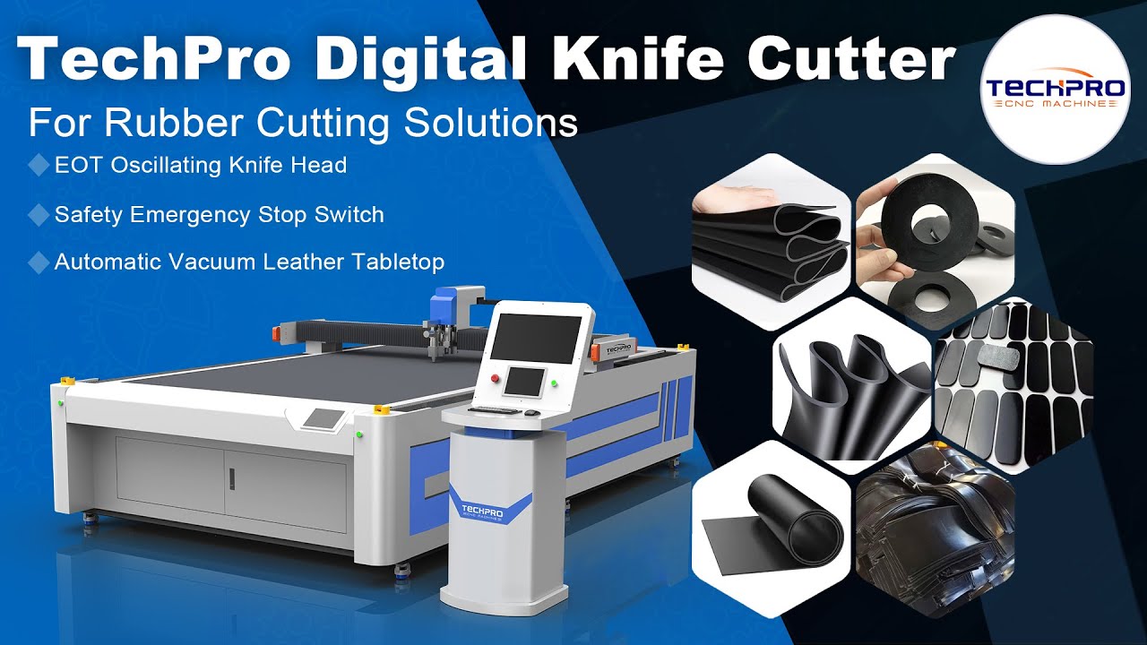 TechPro Digital Knife cutter For Rubber cutting solutions - YouTube