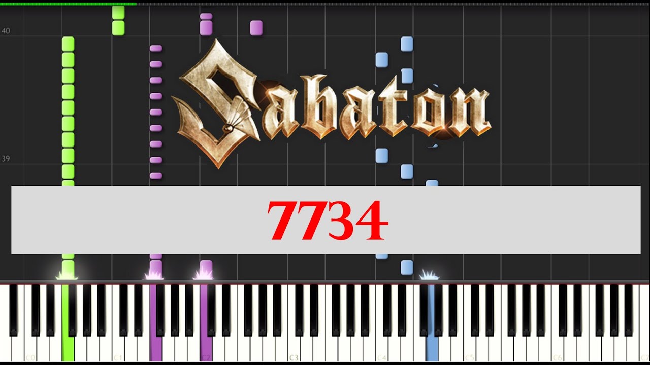 Sabaton - 7734 (Piano Sheet Tutorial Synthesia Band Score Guitar Drum ...