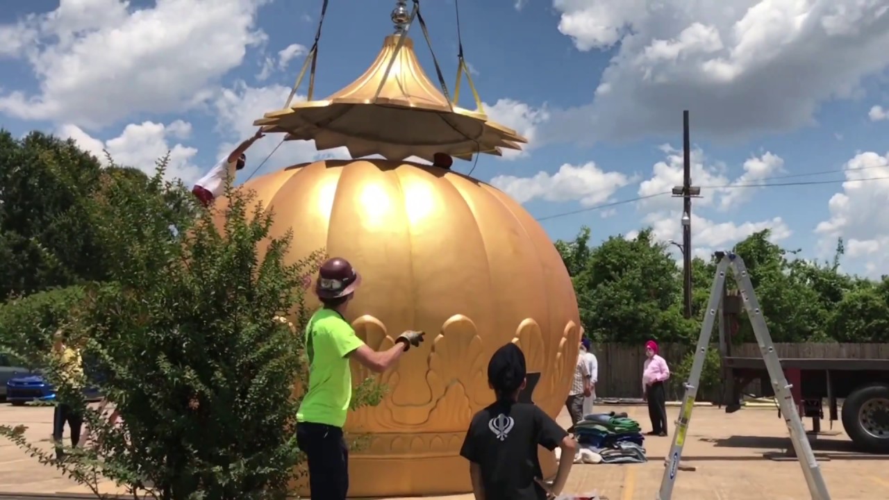 Domes Installation Sikh Center Houston - YouTube