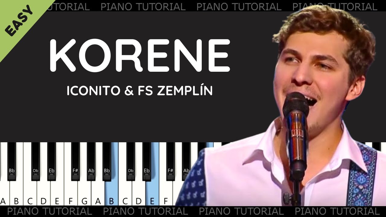 Korene - Iconito & FS Zemplín (piano tutorial | klavír | akordy | noty ...