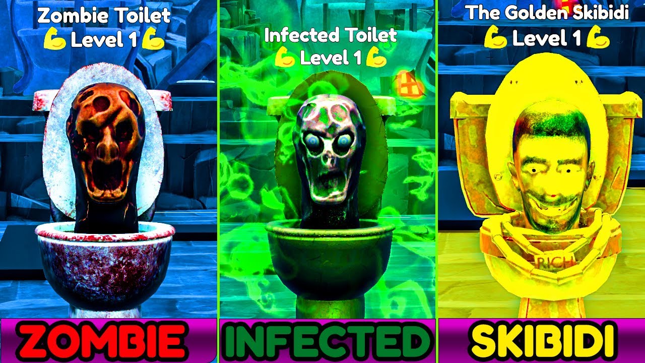 Zombie Toilet VS Infected Toilet VS The Golden Skibidi VS Endless Mode ...