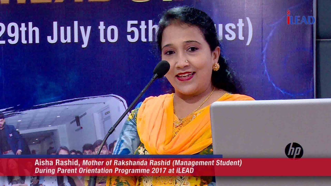 Parent's Speak At iLEAD | Aisha Rashid - Mother of Rakshanda Rashid ...