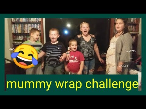 Toilet paper mummy wrap challenge - YouTube