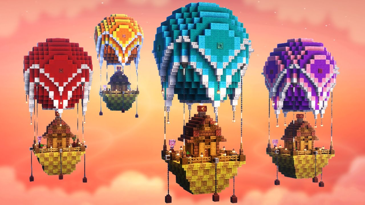 Minecraft Air Balloon Village | Build Tutorial - YouTube