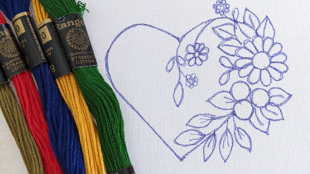 Heart shape embroidery for cushion covers and pillow covers/simple ...