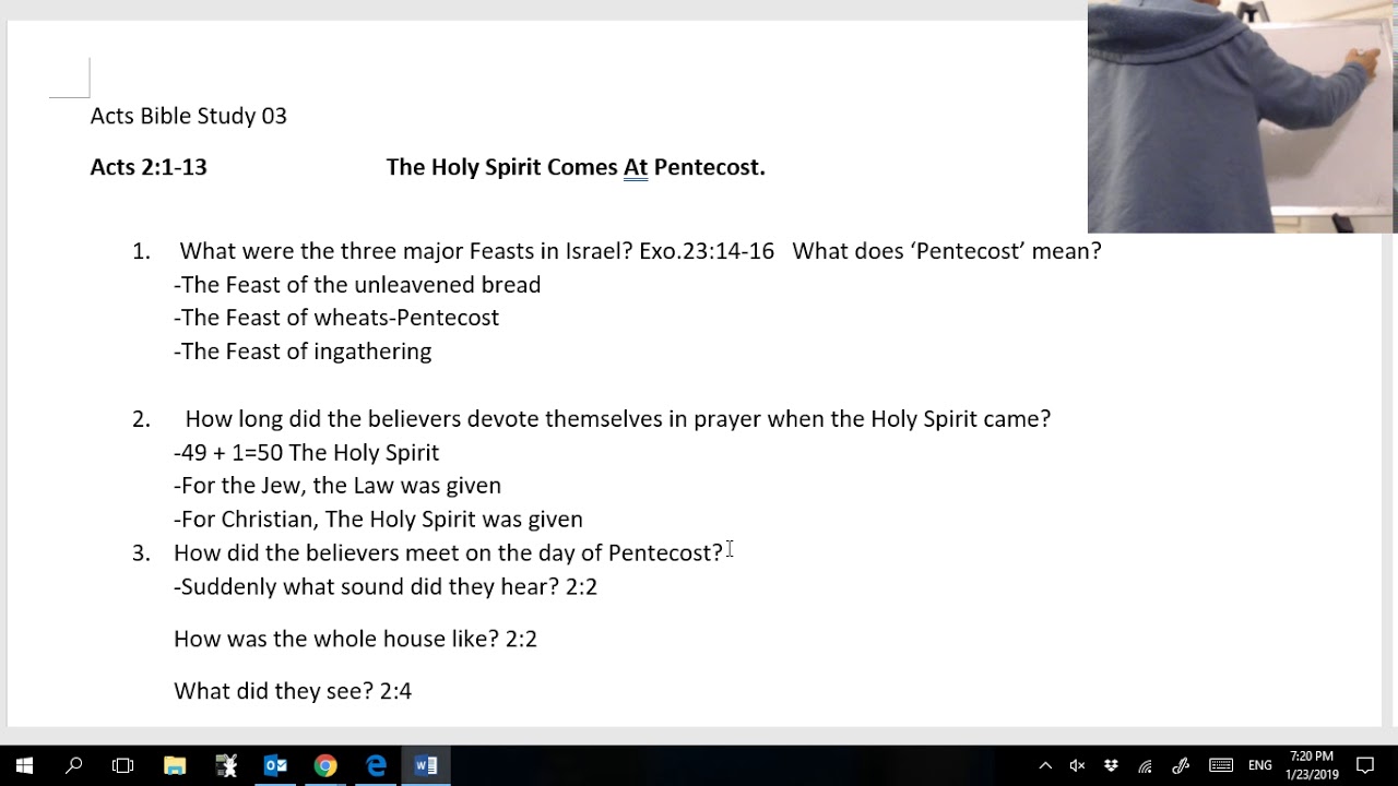 Boksoon Kim Bible Study Acts 2:1-13 The Holy Spirit Comes At Pentecost ...