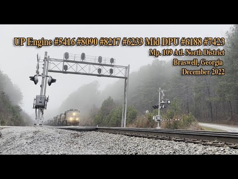 UP Engine #5461 #8090 #8217 #6233 Mid DPU #6188 #7423 SB Mixed Mp. 109 Braswell, GA Dec. 22 ...