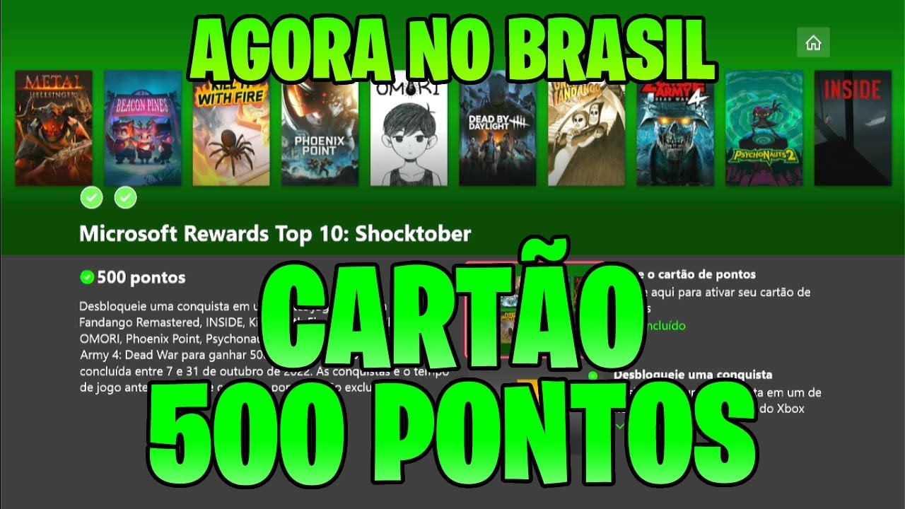 MICROSOFT REWARDS TOP 10 - CARTÃO DE 500 PONTOS - YouTube