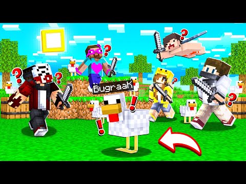 TAVUK OLARAK KAÇIYORUM 5 ARKADAŞIM KOVALIYOR - Minecraft