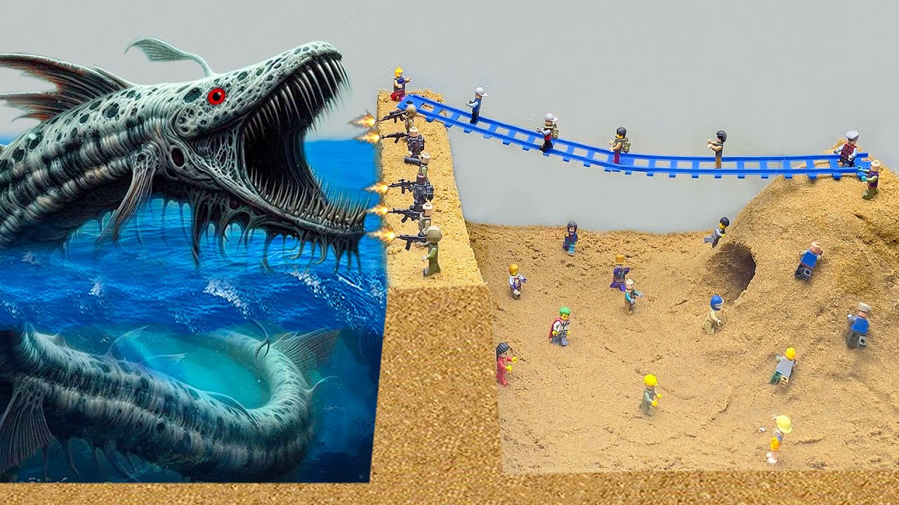 Prehistoric Sea Monster Attacks Lego Man Caused Tsunami & Flood ...