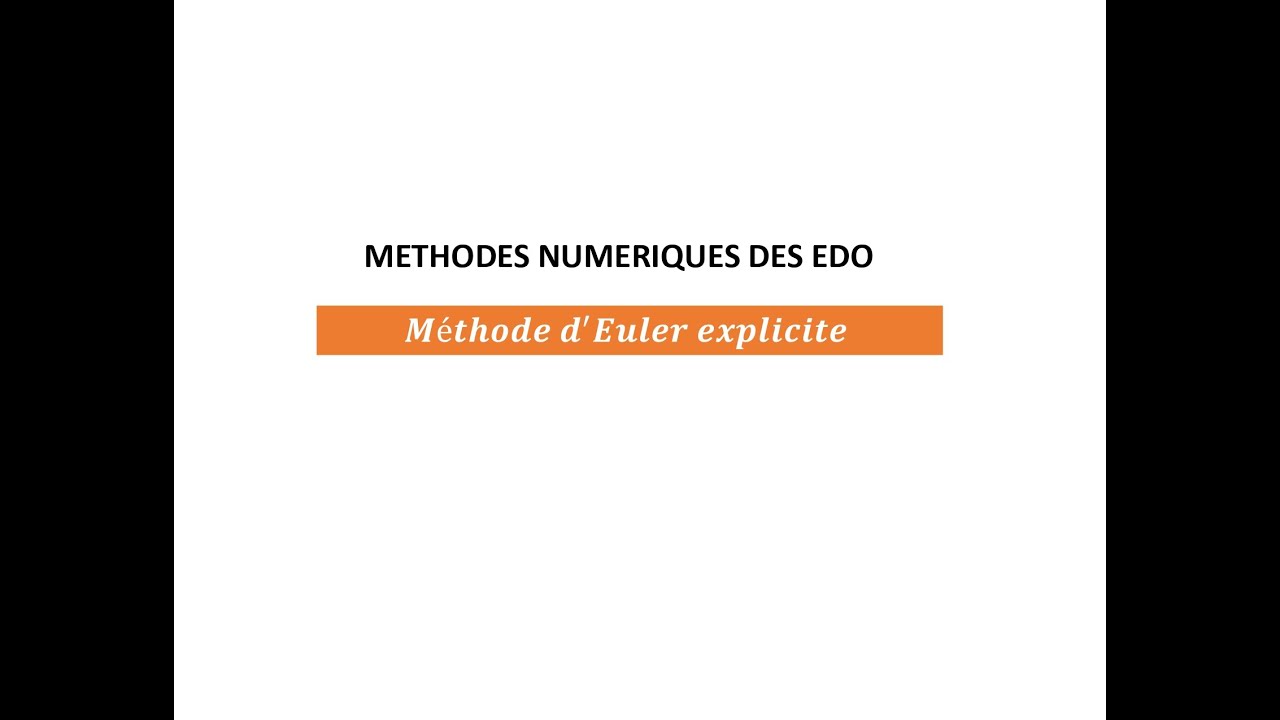 Méthode d'Euler pour les EDO - YouTube