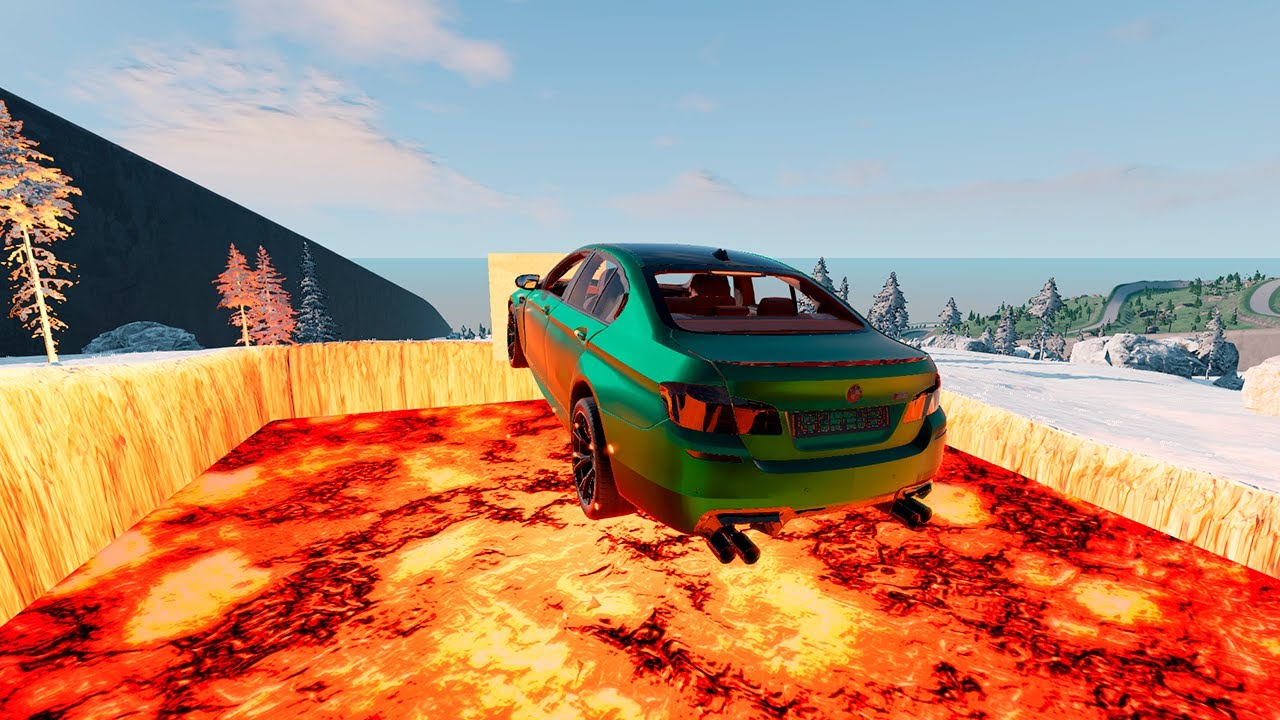jumping cars lava 1# BeamNG.drive - YouTube