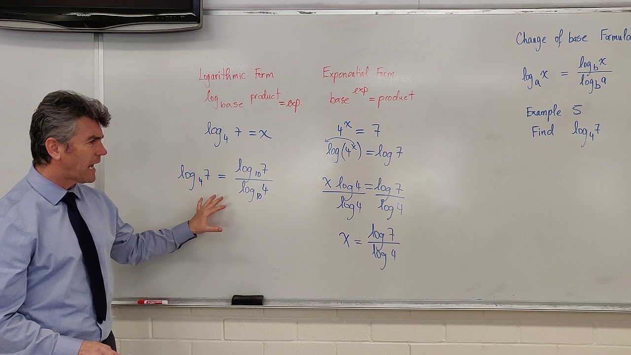 Algebra 2 - Change of Base Formula - YouTube