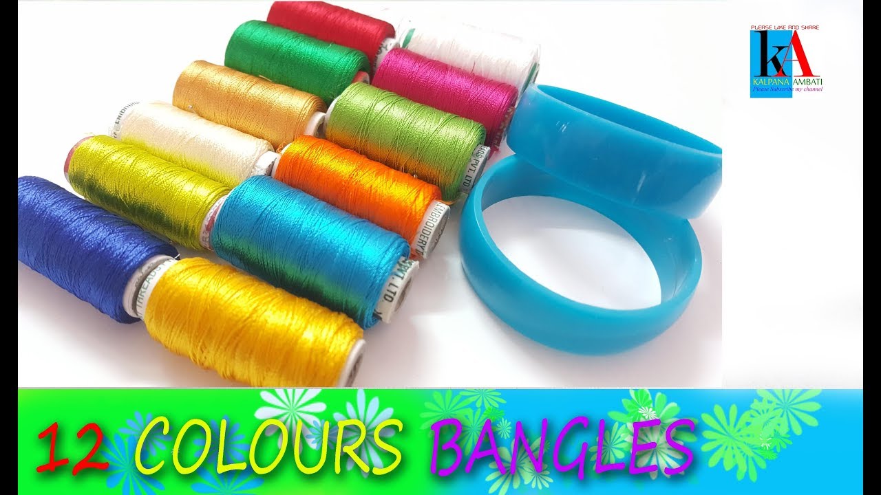 How to make colourful silk thread bangles at home || DIY || Multicolour ...
