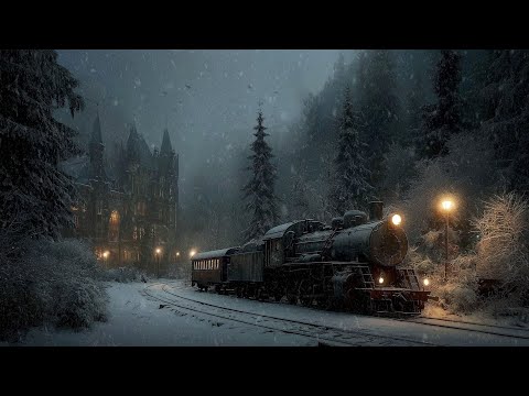 “The Midnight Train of Quiet Thought” — A Snowy Journey into Dark Academia | Dark Academia Ambience