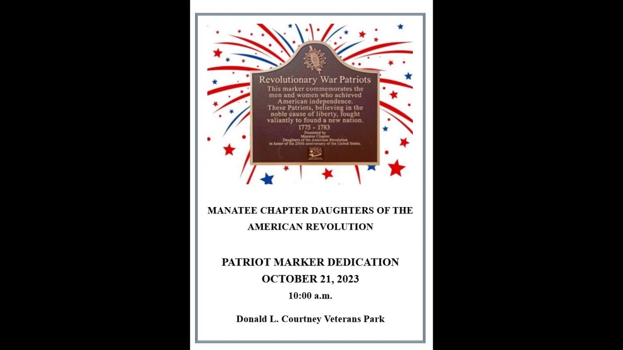 Manatee DAR Patriot Marker - YouTube