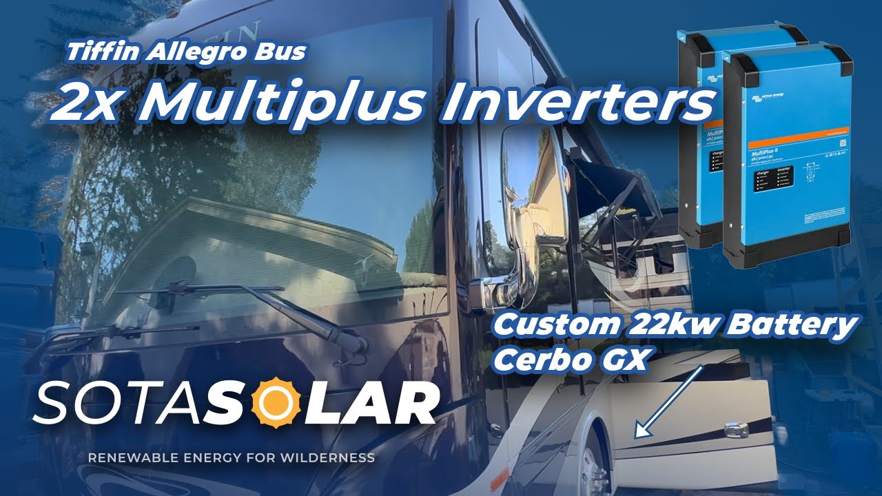 Tiffin Allegro Bus 24v Multiplus Inverters Install - YouTube