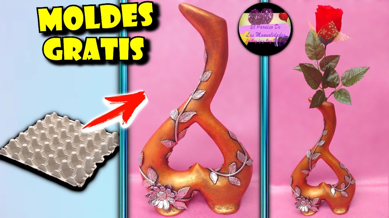 Como hacer un florero en forma de corazón con cartón y papel periódico ...