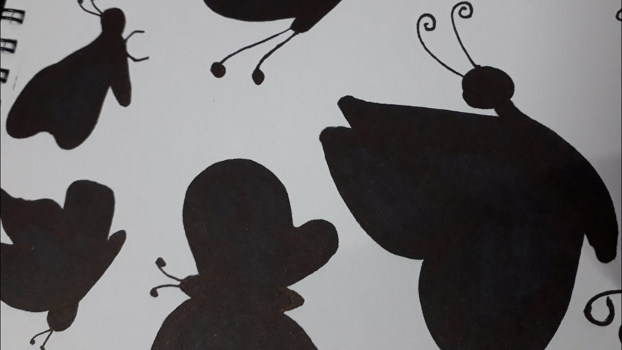 How to draw different positions of butterfly | How to draw simple ...