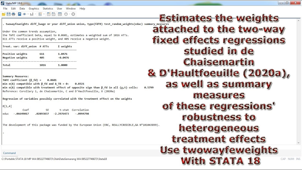 Weights & measure robustness treatment heterogeneity two way fixed ...