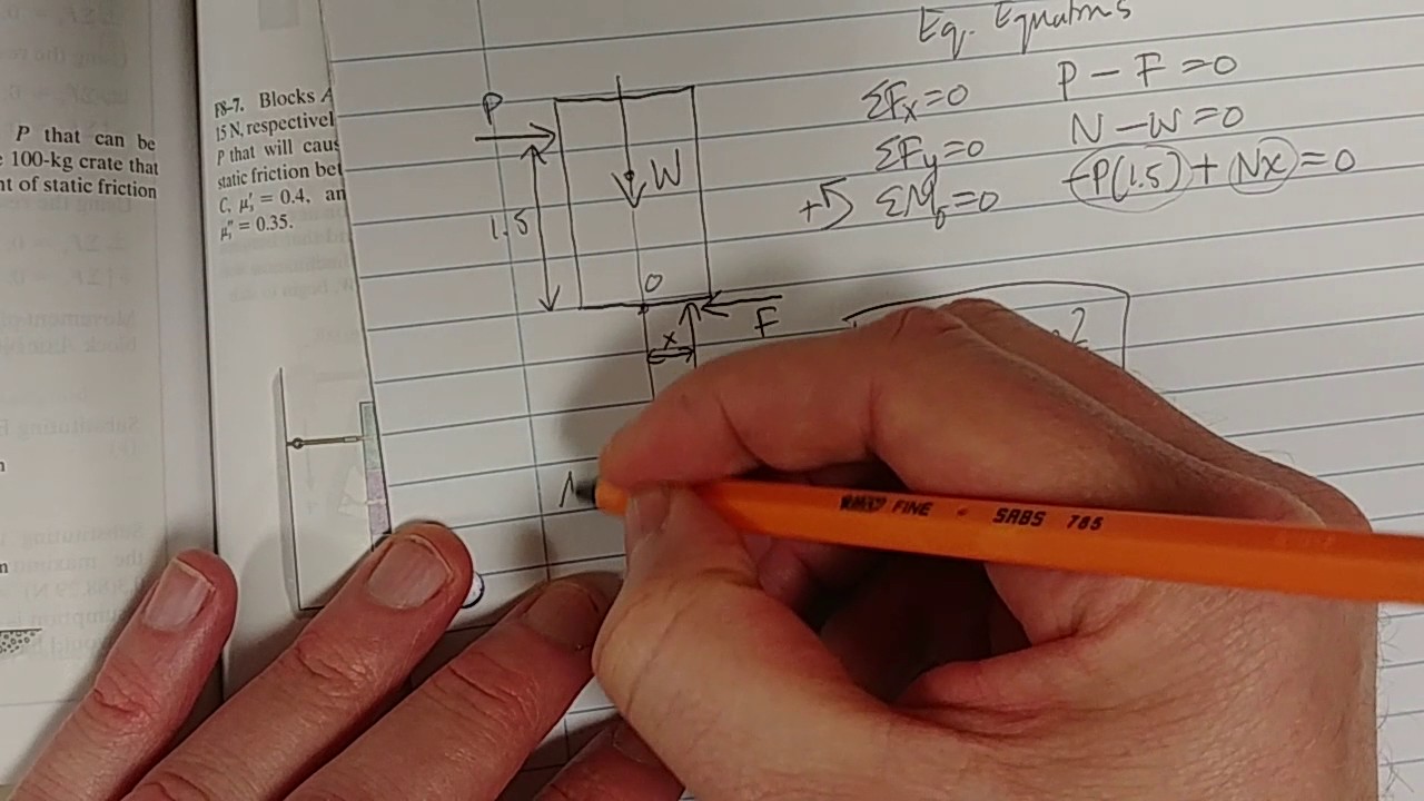 Chap 8 (d) - F8-5 Tipping vs Slipping problem - YouTube