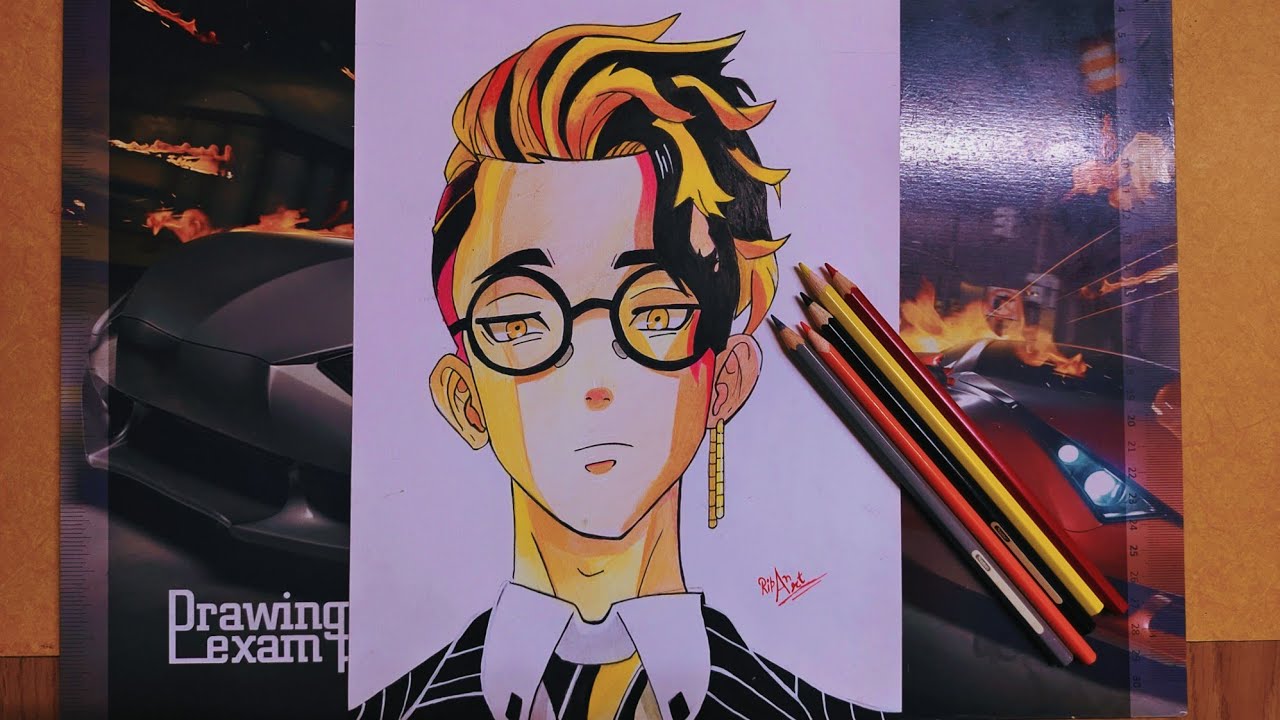 Drawing Hanma Shuji - Tokyo Revengers - YouTube