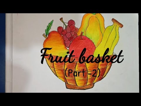 How to Draw Fruit Basket Easy Step by Step || Fruit Bowl Drawing ...