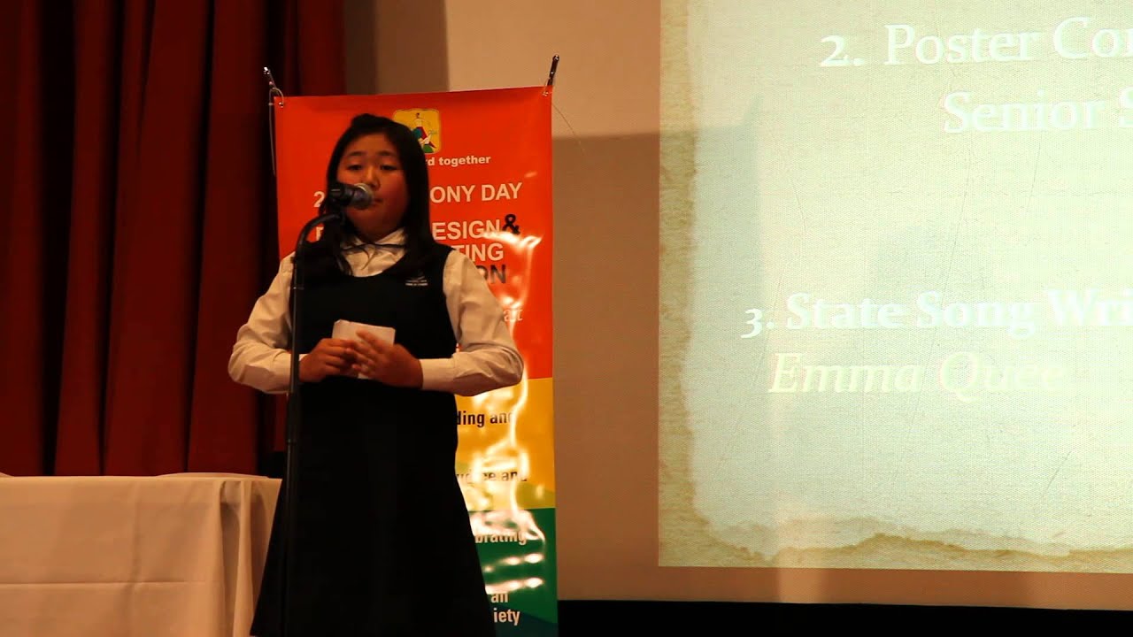 Julia (Ye Ha)Jeong- Harmony Day Poster Competition State Winner speech ...