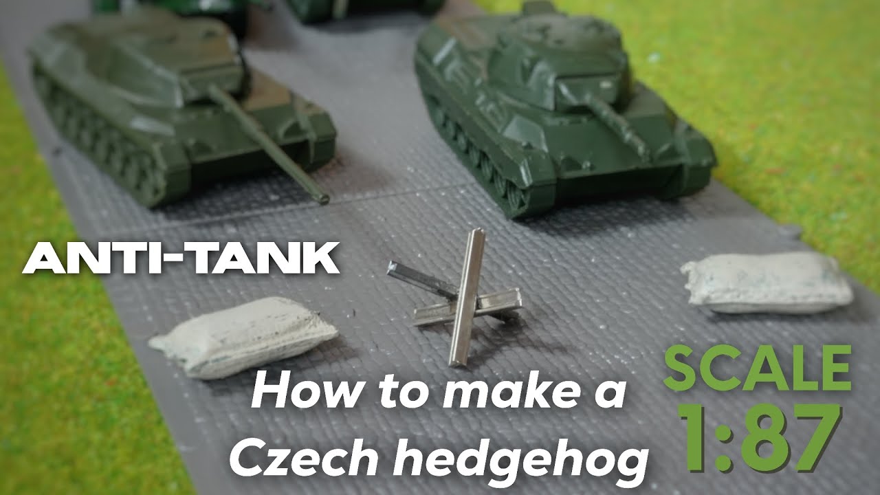 How to make an anti-tank Czech hedgehog from rails in 1:87 scale - YouTube