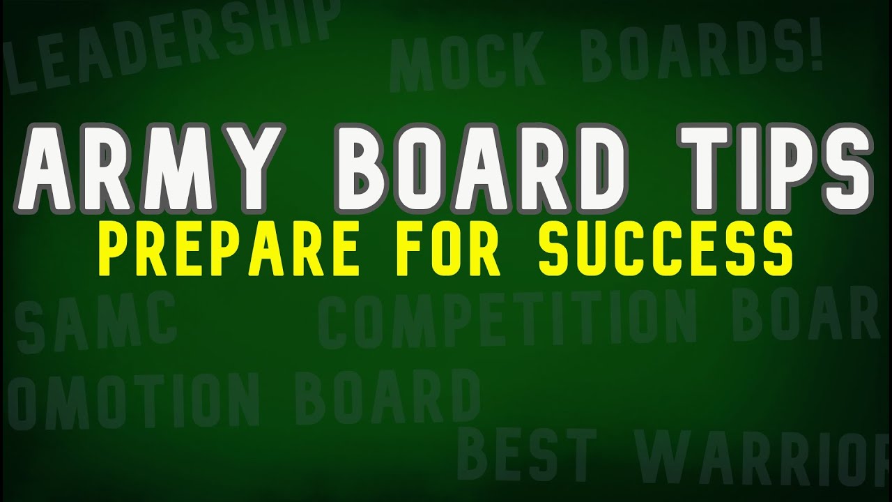 How to Get Ready for the Army Promotion Board - YouTube