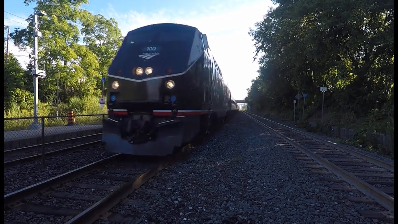 Rare Amtrak 50 Year Livery flies through Long Branch! - YouTube