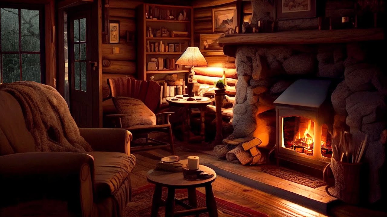 Help Me Sleep With Rain Sounds and Crackling Fireplace for Relax | 8 ...