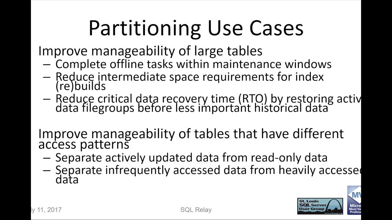 SQL Server Partitioning Strategies - YouTube