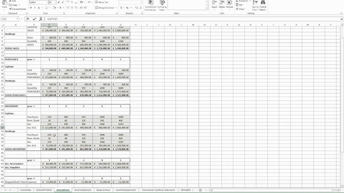 Feasibility Study Excel Template