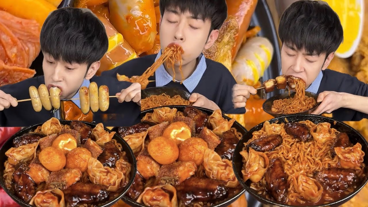 🍖🍖 Enjoy a pot of deluxe "circle" spicy chicken noodles! - YouTube