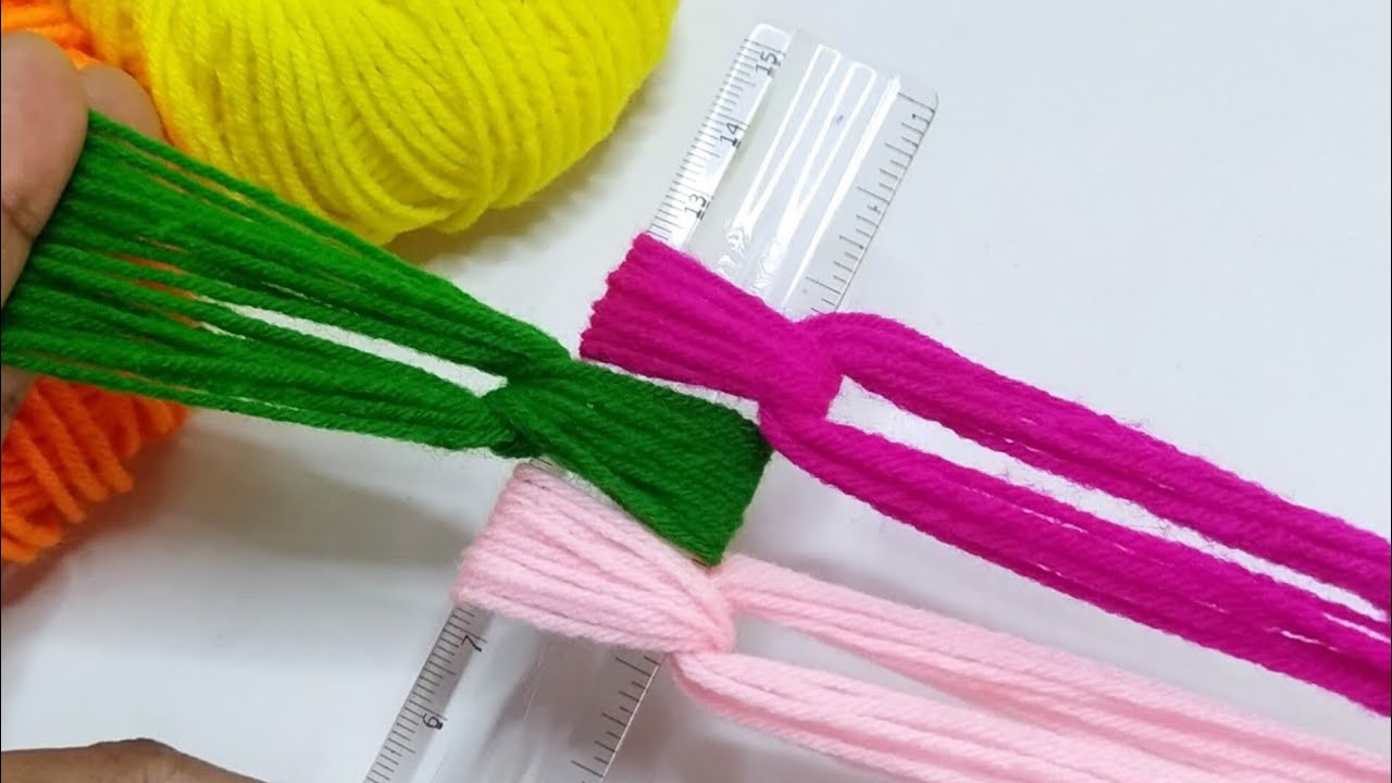 Amazing 3 Beautiful Woolen Yarn Flower making ideas with Scale | Easy ...