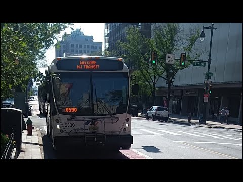 NJ Transit [On Board Ride] 2008 NABI 416.15 #5330 on Route 400, Camden ...