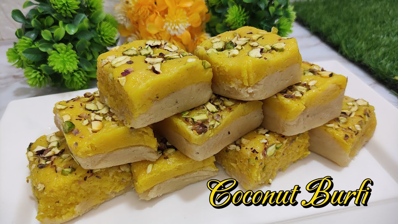 Easy Coconut BURFI Recipe|Tasty Food Kitchen - YouTube