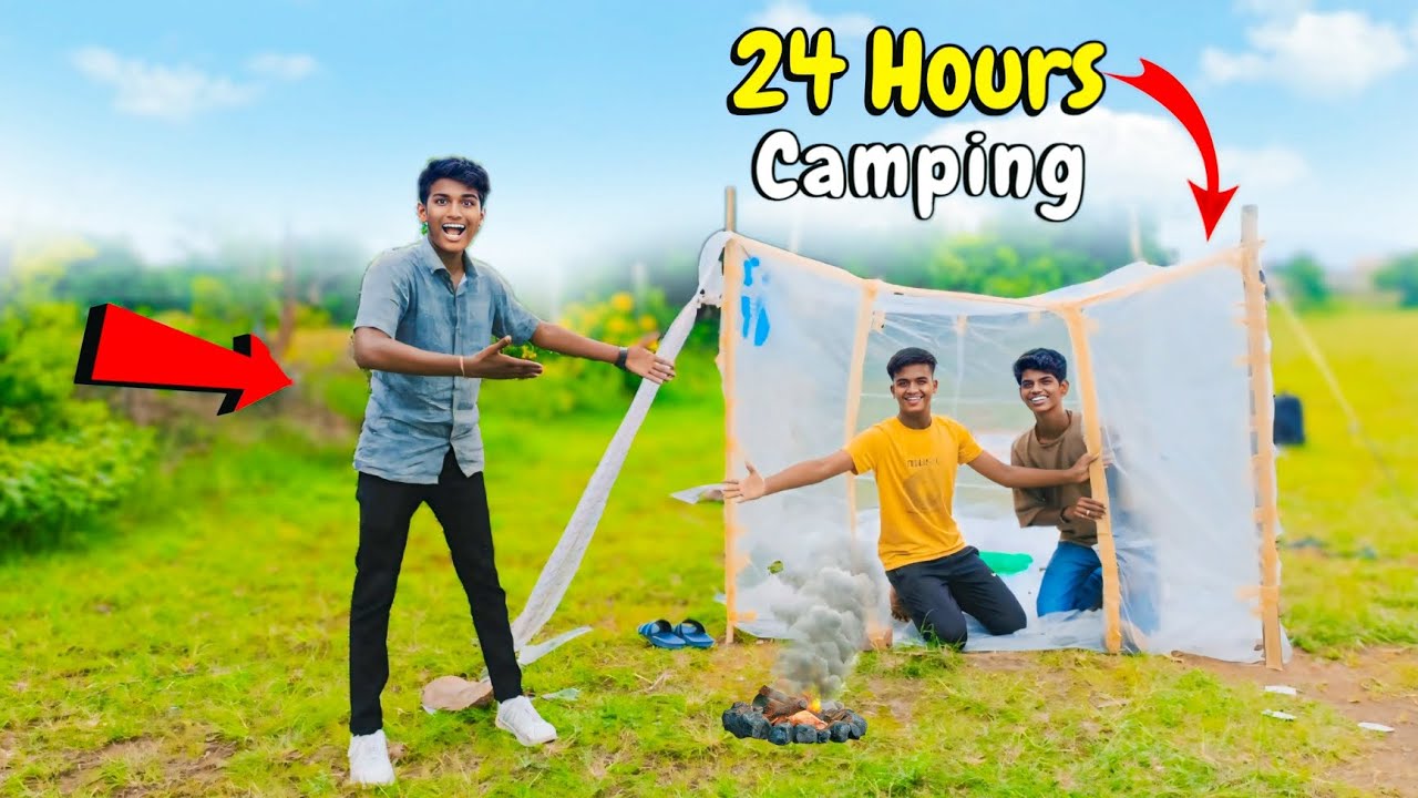 24 Hours Camping In Transperant House | क्या हम 24 Hours रह पाते है || Creative Squad - YouTube