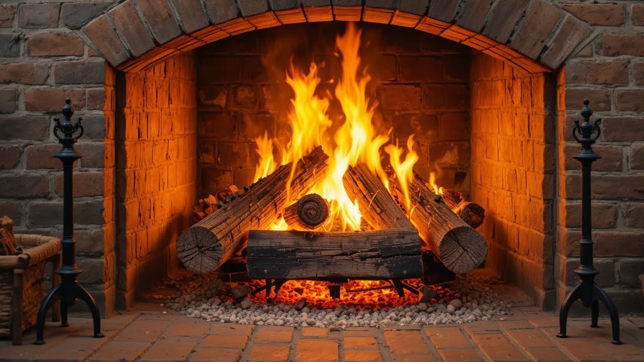 Calming Fireplace with Crackling Logs for Deep Sleep, Focus and ...
