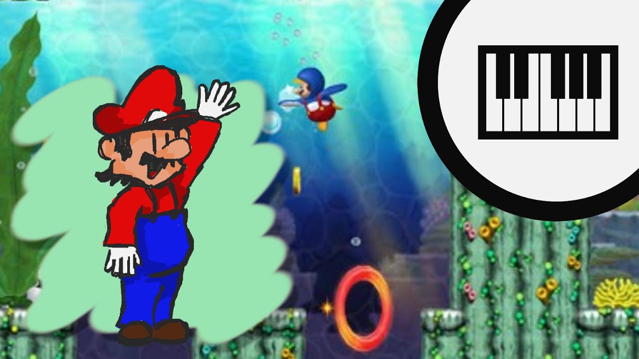 New Super Mario Bros. Wii - Underwater Theme (Piano) - YouTube