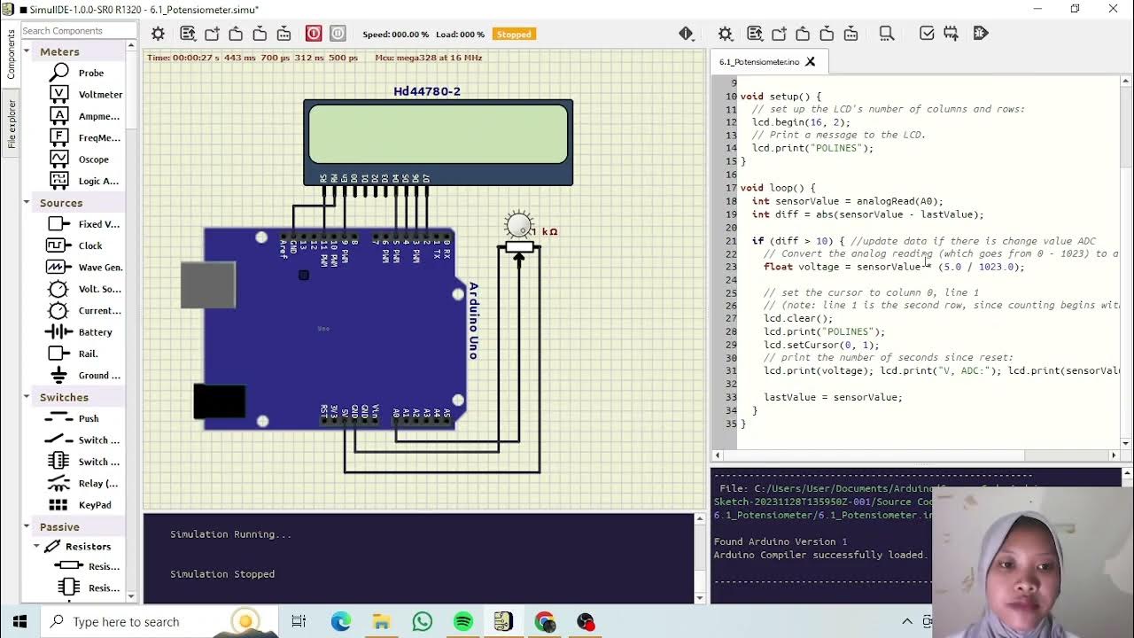 Arduino Simulation Adc In Simulide Youtube