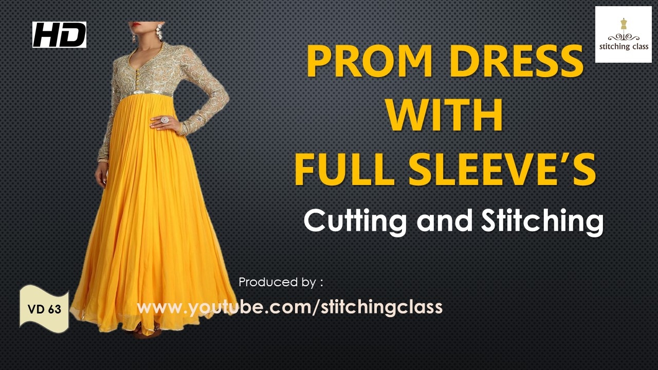 Prom Dress with Full Sleeves Cutting and Stitching - YouTube