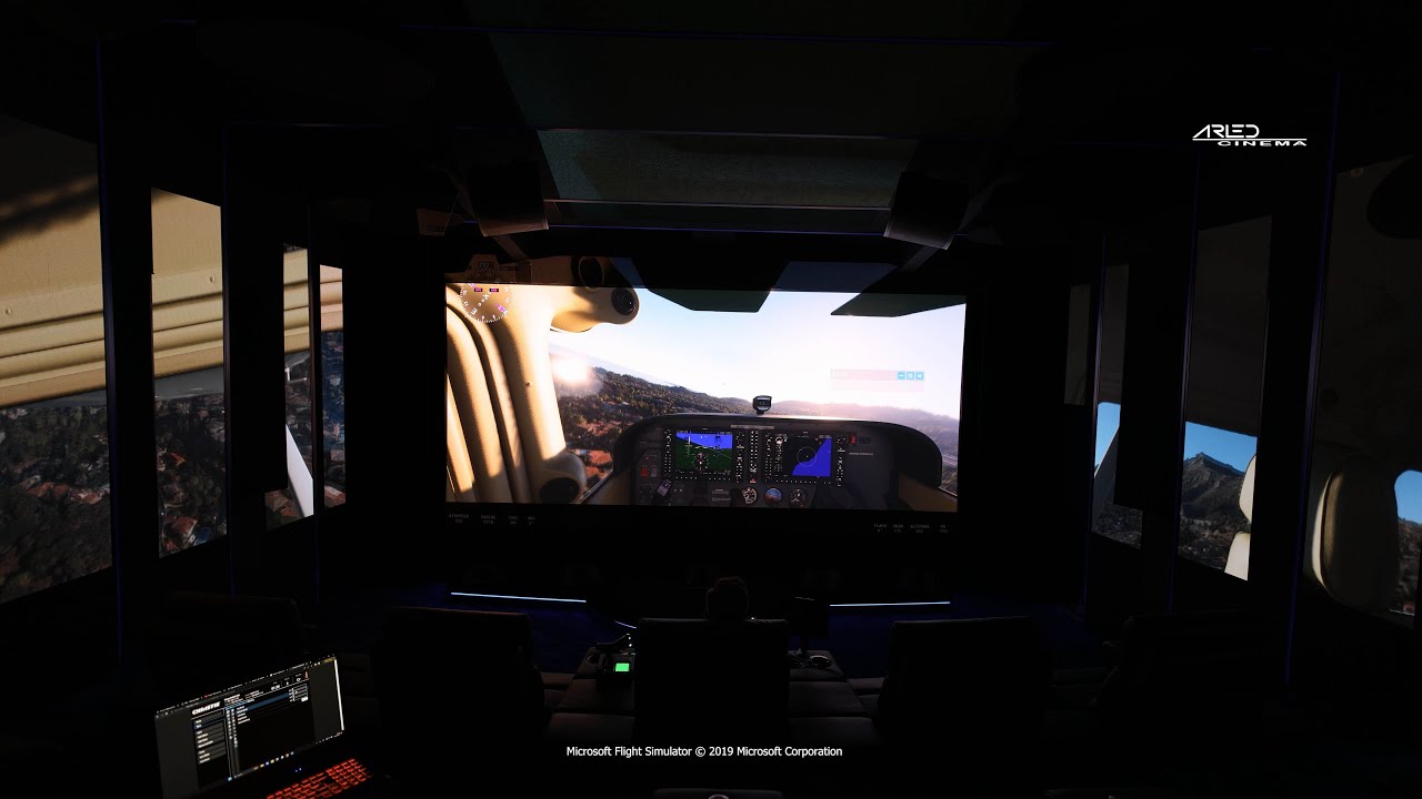Microsoft Flight Simulator on four screens in our Movie Core home ...