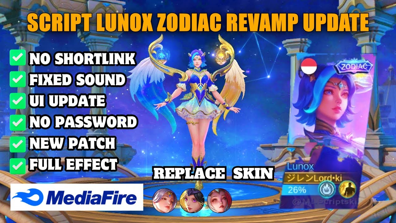 Update! Script Skin Lunox Zodiac Revamp No Password Full Effect Voice ...