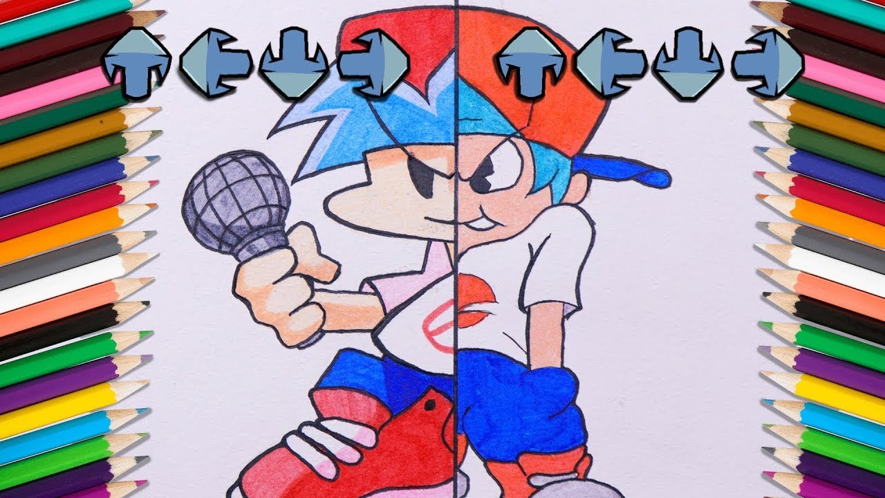 DRAWING FNF BOYFRIEND (FUNKHEAD mods) VS BOYFRIEND (Threefolding ...
