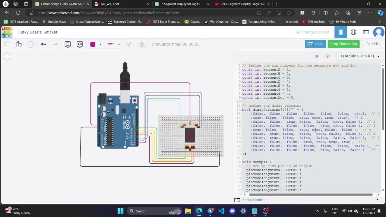 7 segment led display tinkercad - YouTube
